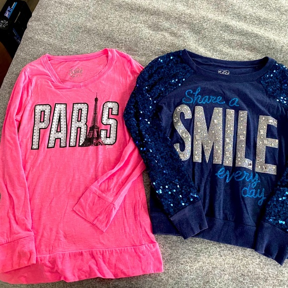 Justice | Shirts & Tops | Justice Girls Top Lot Size 2 Long Sleeve ...